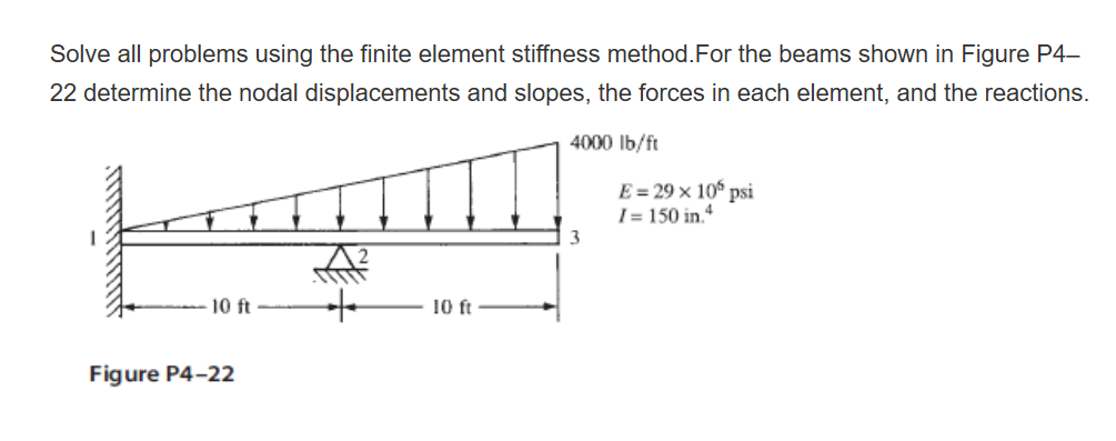Solved Solve all problems using the finite element stiffness | Chegg.com