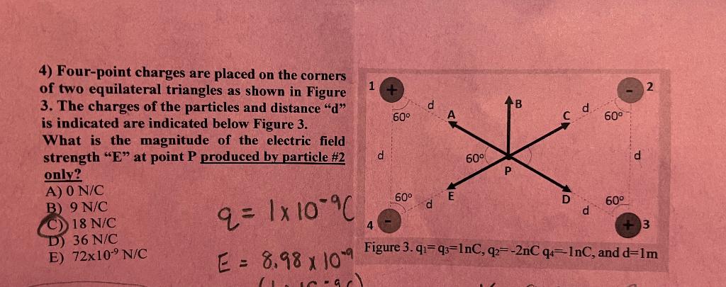 Solved 4) Four-point charges are placed on the corners of | Chegg.com