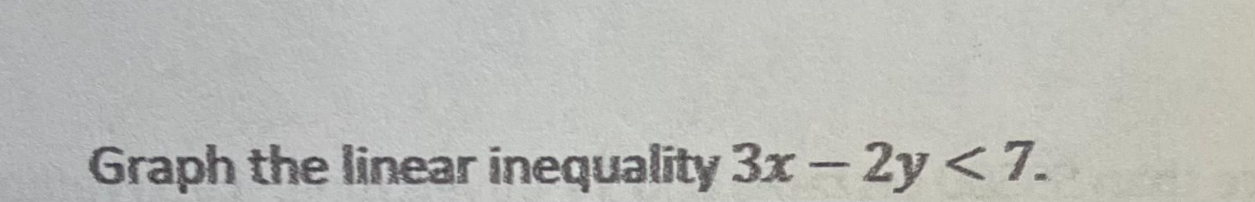 Solved Graph the linear inequality 3x−2y