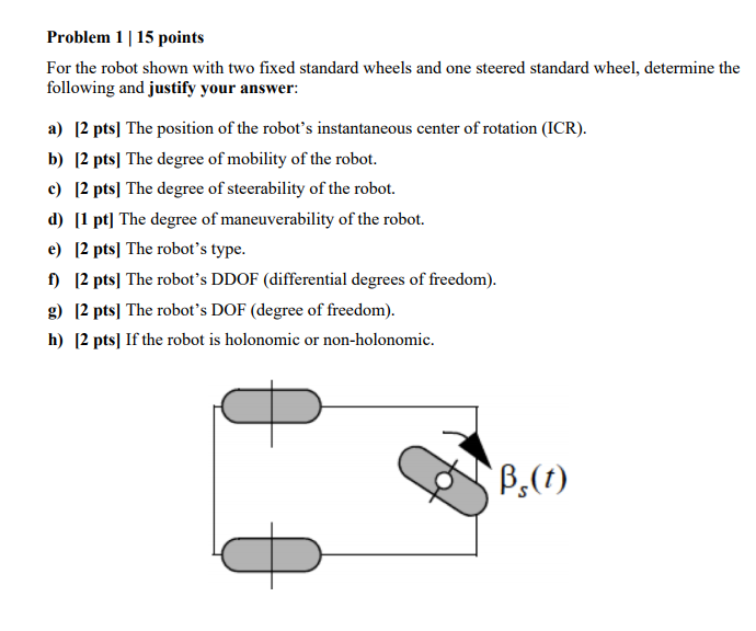 Solved Problem 115 points For the robot shown with two fixed | Chegg.com