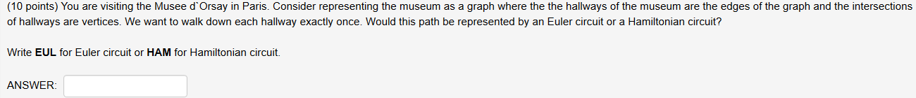 Solved (10 points) Construct a simple graph with vertices H, | Chegg.com