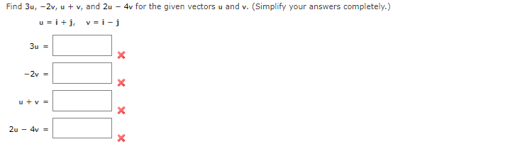 Solved Find 3u,−2v,u+v, and 2u−4v | Chegg.com