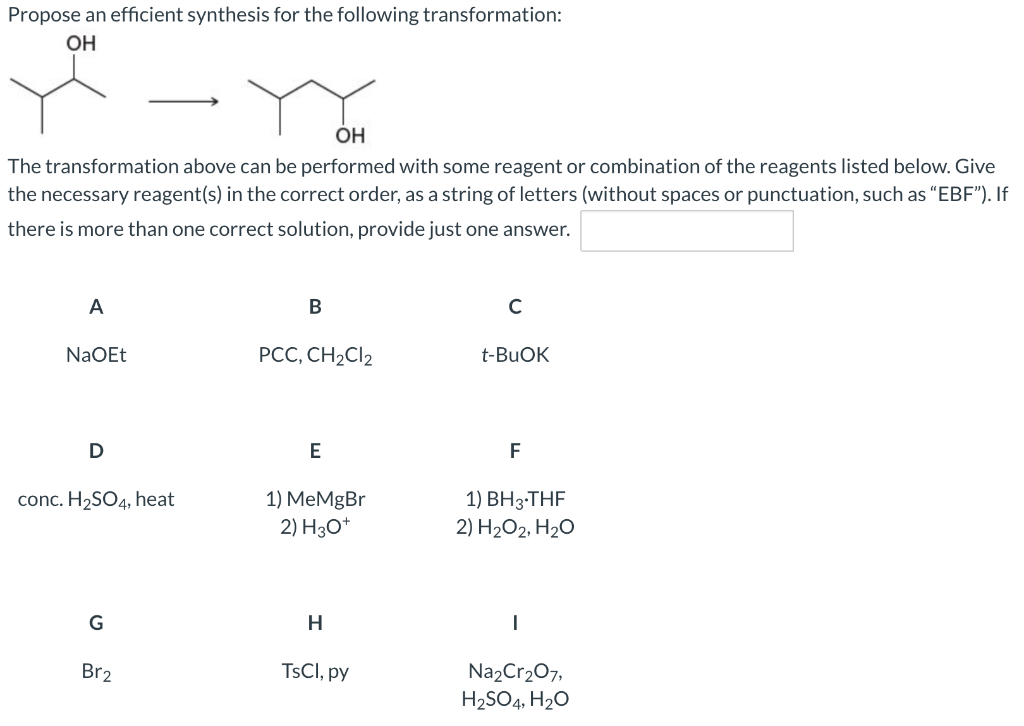 Solved Propose an efficient synthesis for the following | Chegg.com