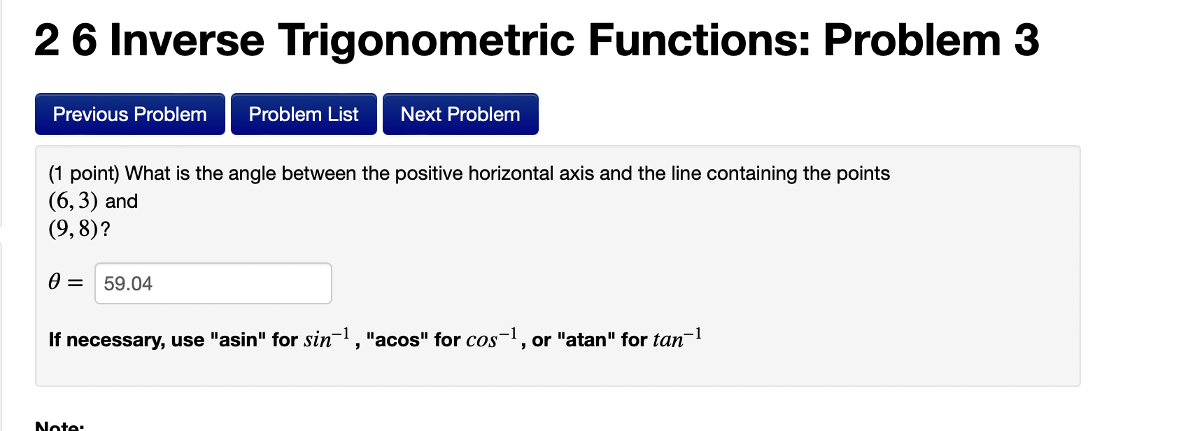 Solved 26 Inverse Trigonometric Functions: Problem 3 (1 | Chegg.com