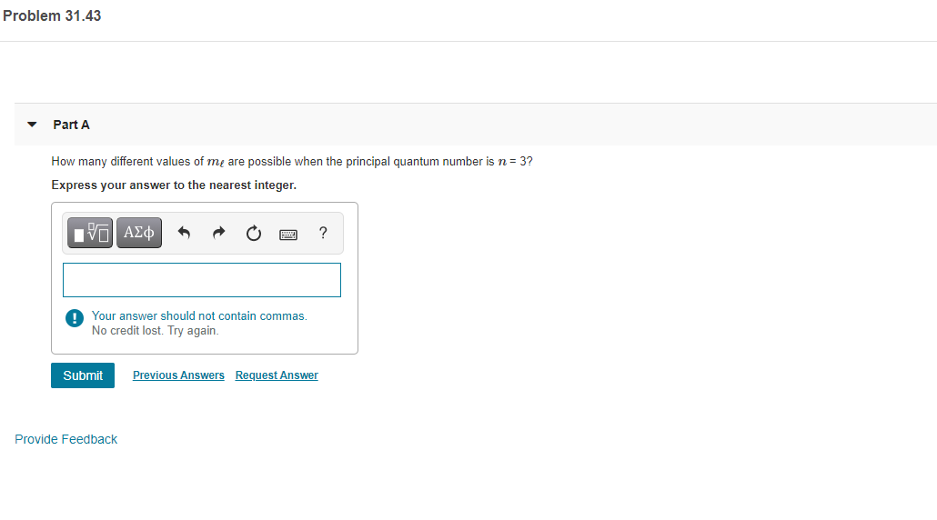 Solved Problem 31.43 Part A How many different values of me | Chegg.com