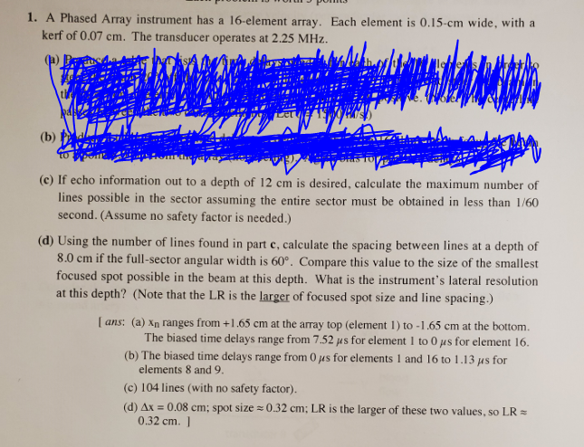 1. A Phased Array instrument has a 16-element array. | Chegg.com