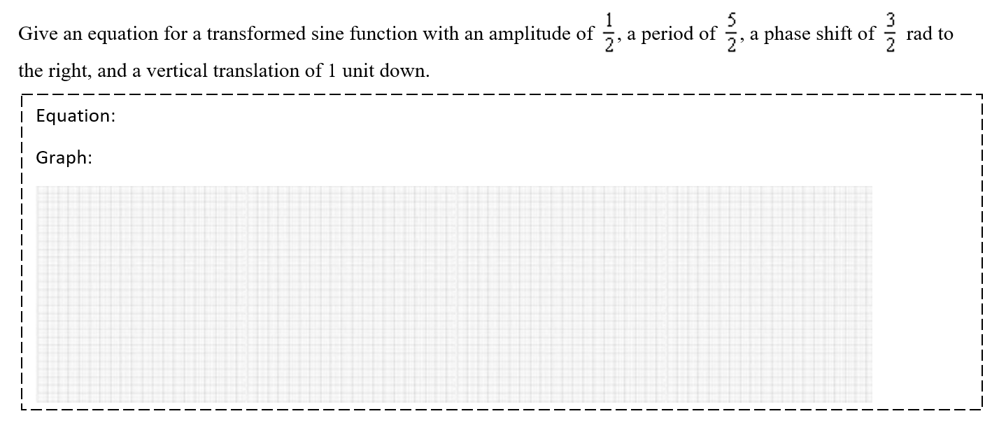 Solved Give an equation for a transformed sine function with | Chegg.com