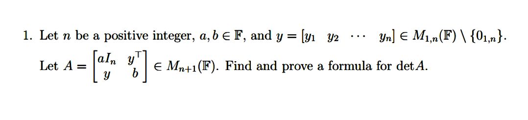 Let n ﻿be a positive integer, a,binF, and | Chegg.com