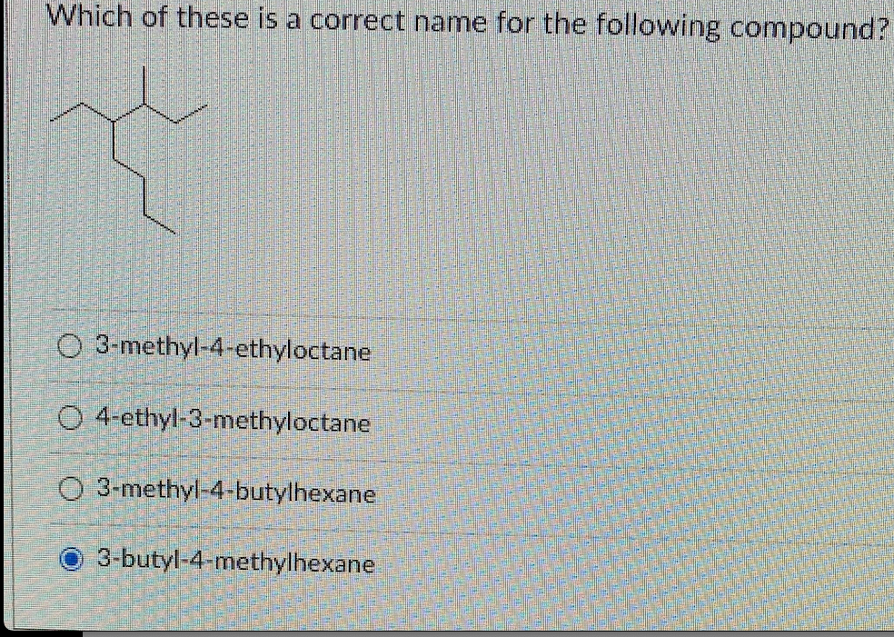 Solved Which of these is a correct name for the following | Chegg.com