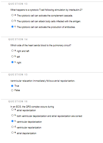 Solved QUESTION 13 What happens to a cytotoxic T-cell | Chegg.com