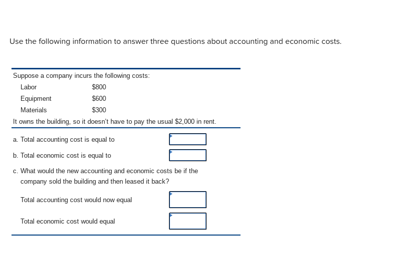 Solved Use the following information to answer three | Chegg.com