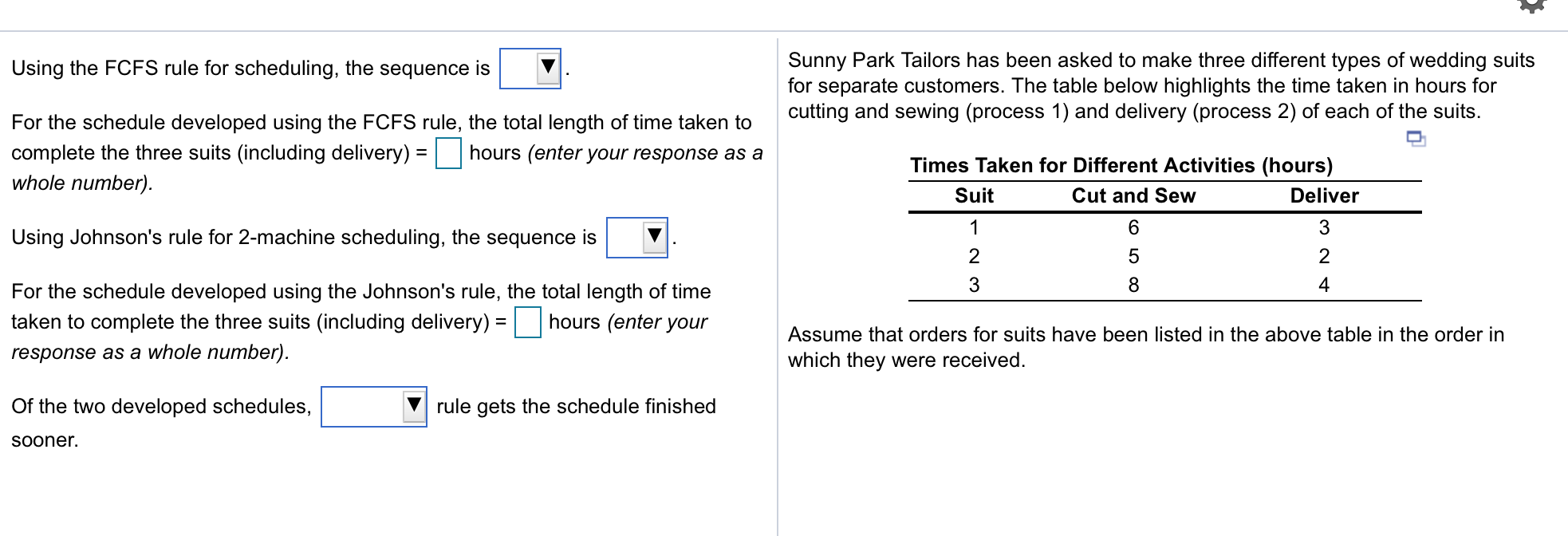 Solved Using the FCFS rule for scheduling, the sequence is | Chegg.com