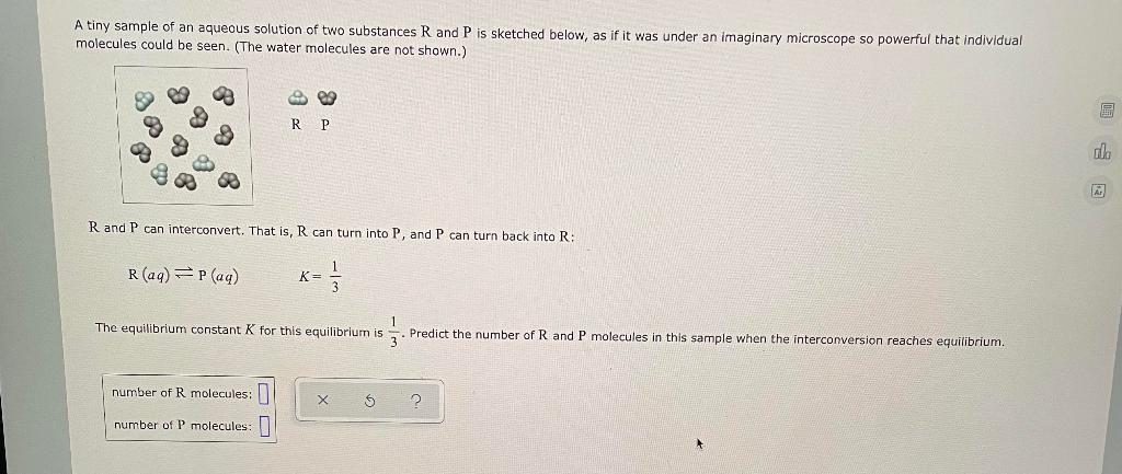 Solved A tiny sample of an aqueous solution of two | Chegg.com