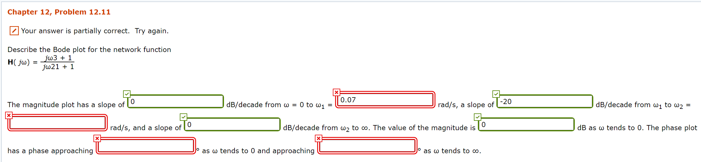 Solved Chapter 12, Problem 12.11 Your answer is partially | Chegg.com