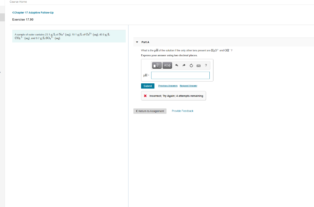 Solved Course Home (Chapter 17 Adaptive Follow-Up Exercise | Chegg.com