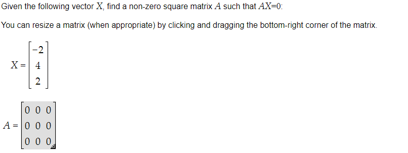 Solved Given the following vector X, find a non-zero square | Chegg.com