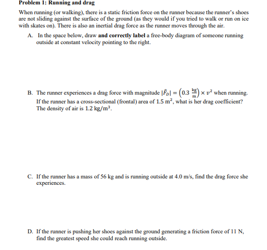 Solved When running (or walking), there is a static friction | Chegg.com