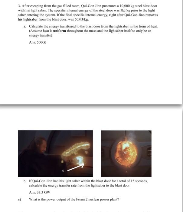 Solved 3. After escaping from the gas filled room, Qui-Gon | Chegg.com