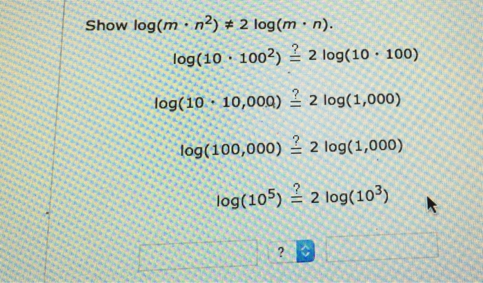 Solved Show log( |log(n) log(-10 ) ? log(10) 100log(100) | Chegg.com