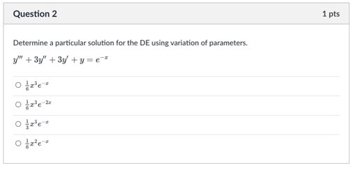 Solved Question 2Determine a particular solution for the DE | Chegg.com