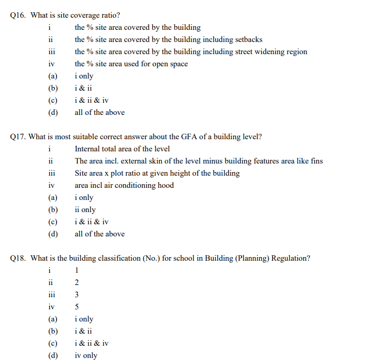 Solved Q16. What is site coverage ratio? i the % site area | Chegg.com