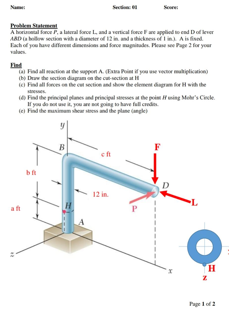 Solved Name: Section: 01 Score: Problem Statement A | Chegg.com