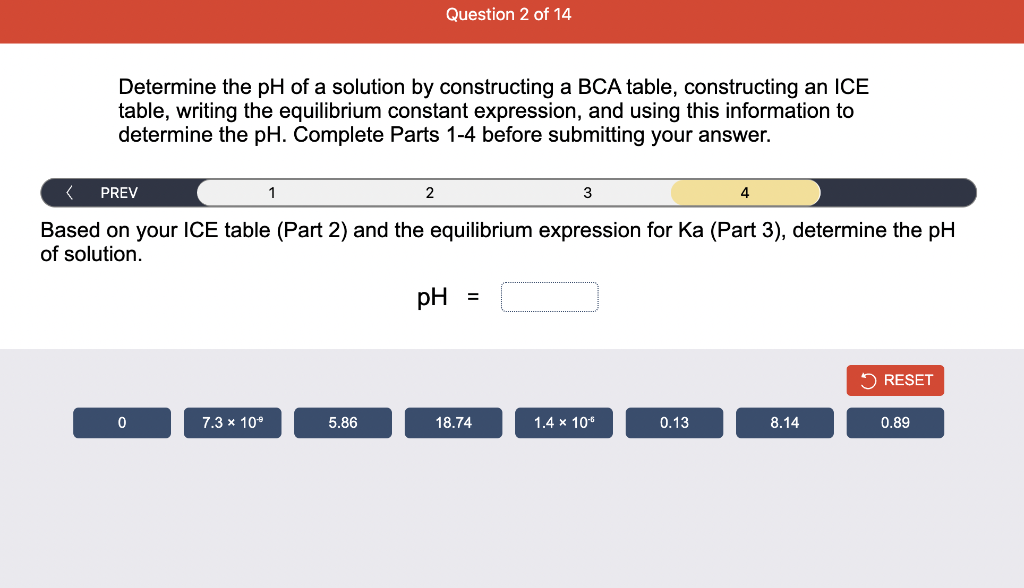 Determine the pH of a solution by constructing a BCA | Chegg.com