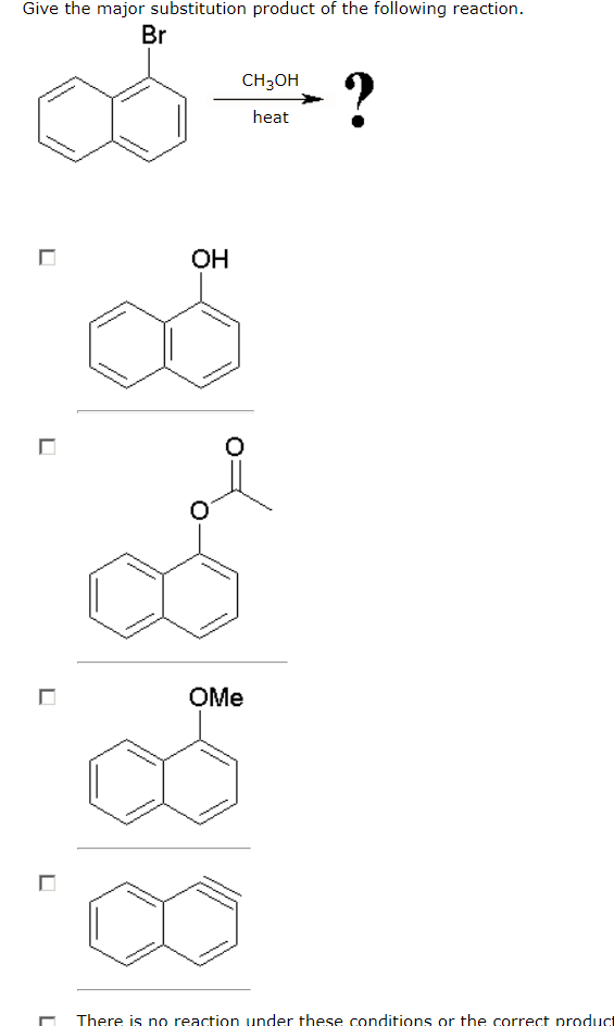 Solved Give the major substitution product of the following | Chegg.com