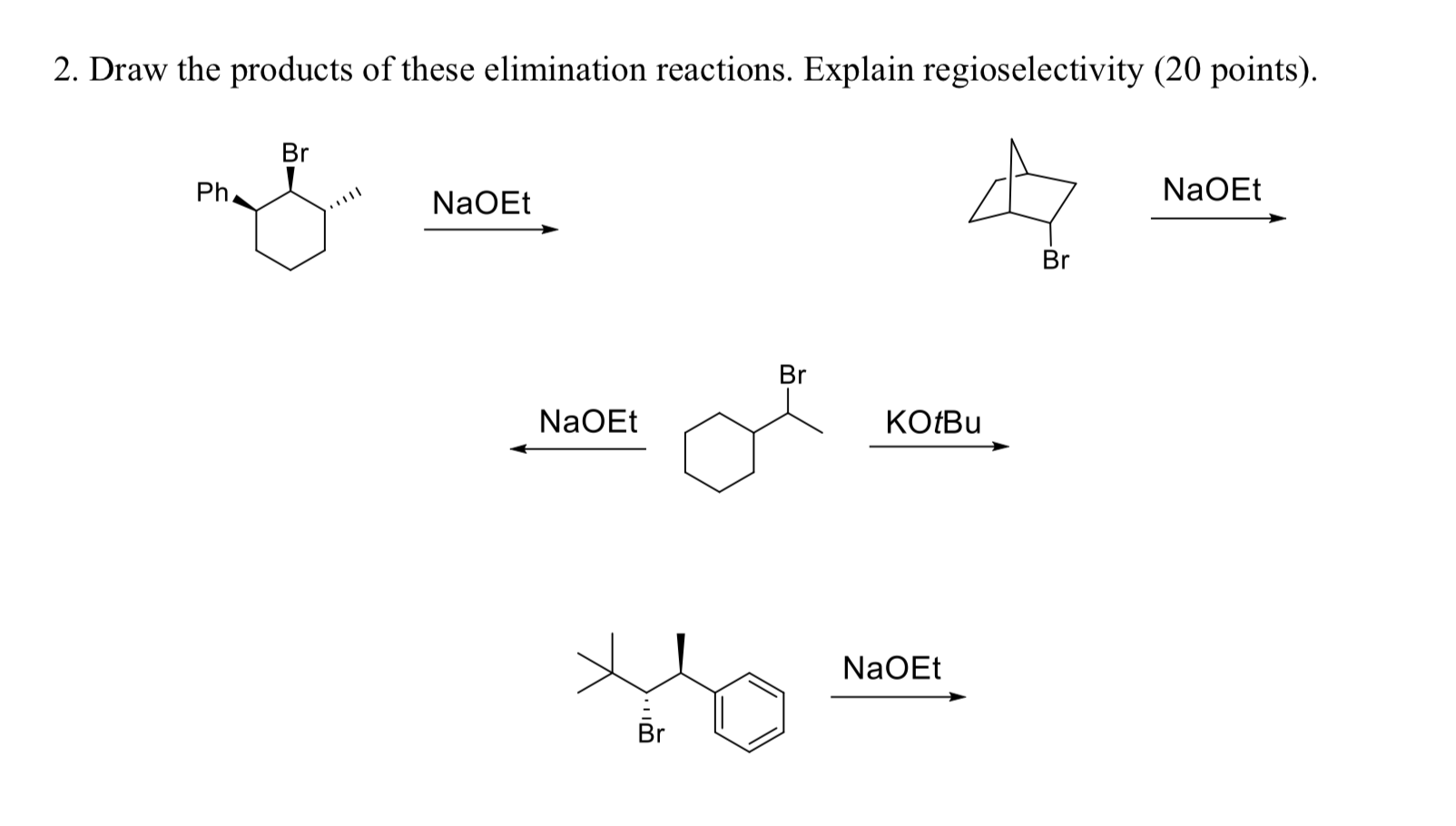 Solved 2. Draw the products of these elimination reactions. | Chegg.com