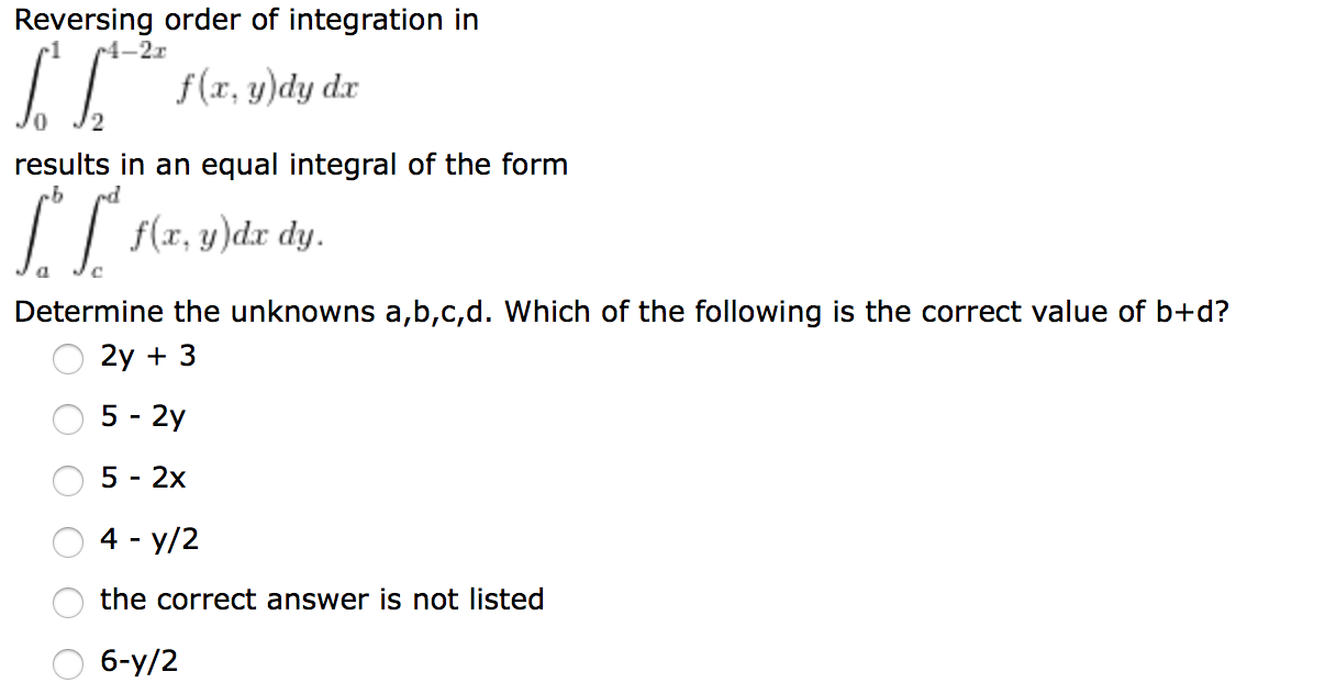Solved Reversing order of integration in \[\int_0^1 | Chegg.com