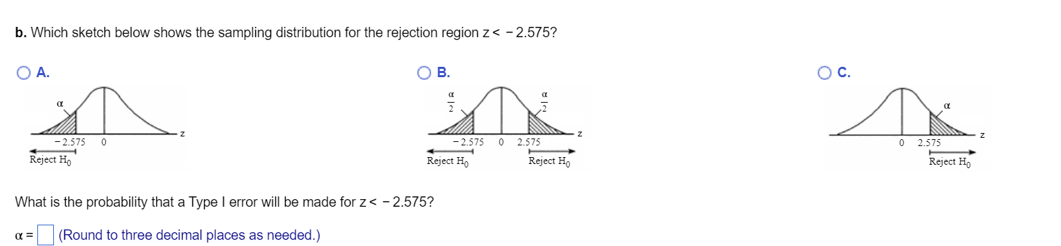 Solved For each of the following rejection regions, sketch | Chegg.com