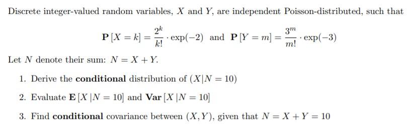 Solved Discrete integer-valued random variables, X and Y, | Chegg.com