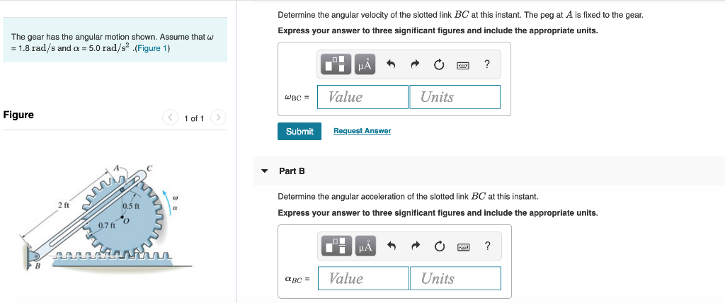 Solved Determine the angular velocity of the slotted link BC | Chegg.com
