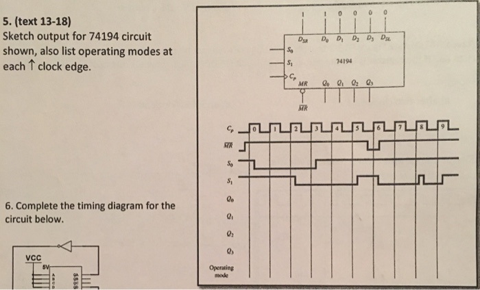 Solved 5. (text 13-18) Sketch output for 74194 circuit | Chegg.com