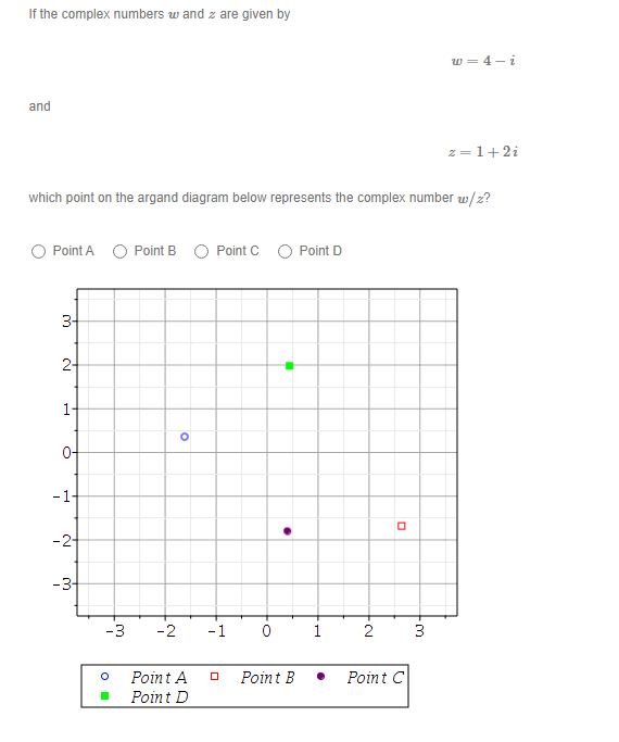 Solved If the complex numbers w and z are given by w=4−i and | Chegg.com