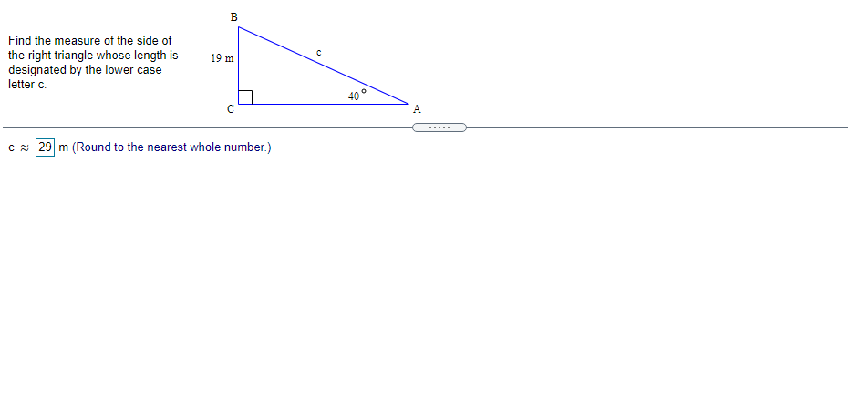 Solved B C Find the measure of the side of the right | Chegg.com