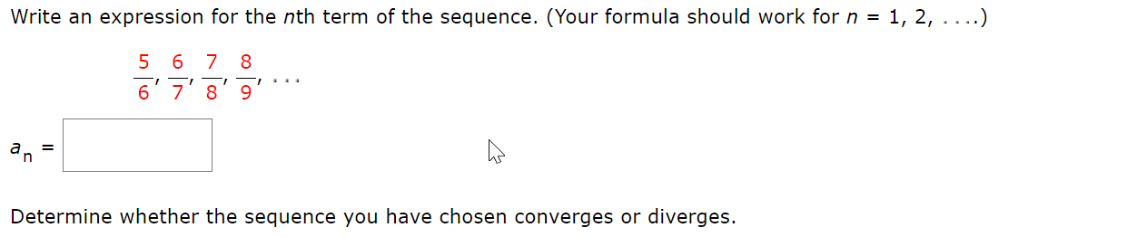 Solved Write an expression for the nth term of the sequence. | Chegg.com