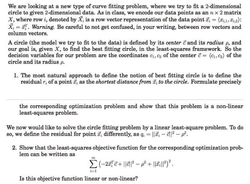 We are looking at a new type of curve fitting | Chegg.com