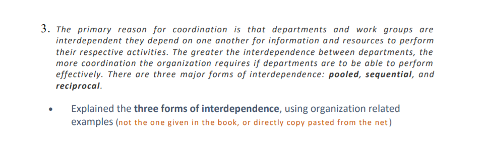 Solved 3. The primary reason for coordination is that | Chegg.com