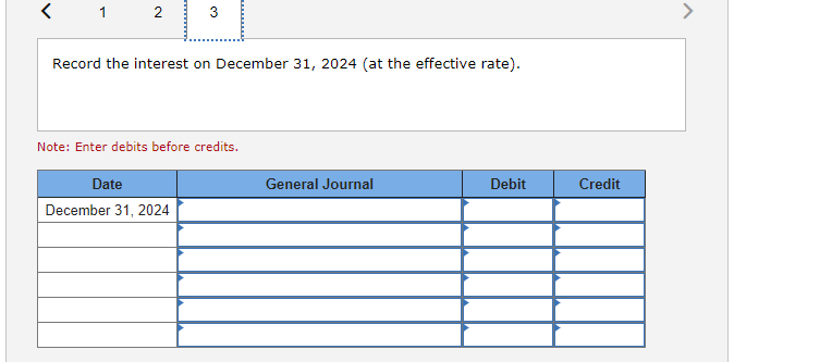 Solved Record the interest on December 31, 2024 (at the | Chegg.com