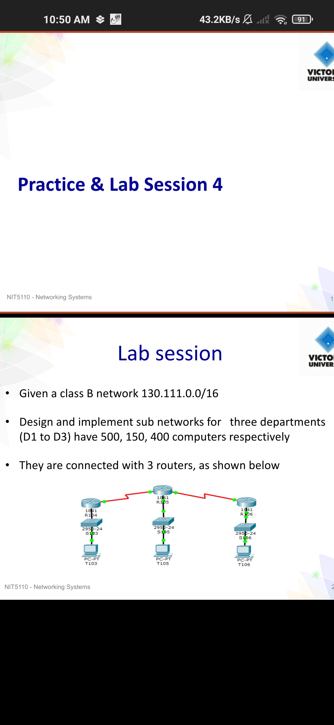 Solved Practice \& Lab Session 4 NIT5110 - Networking | Chegg.com