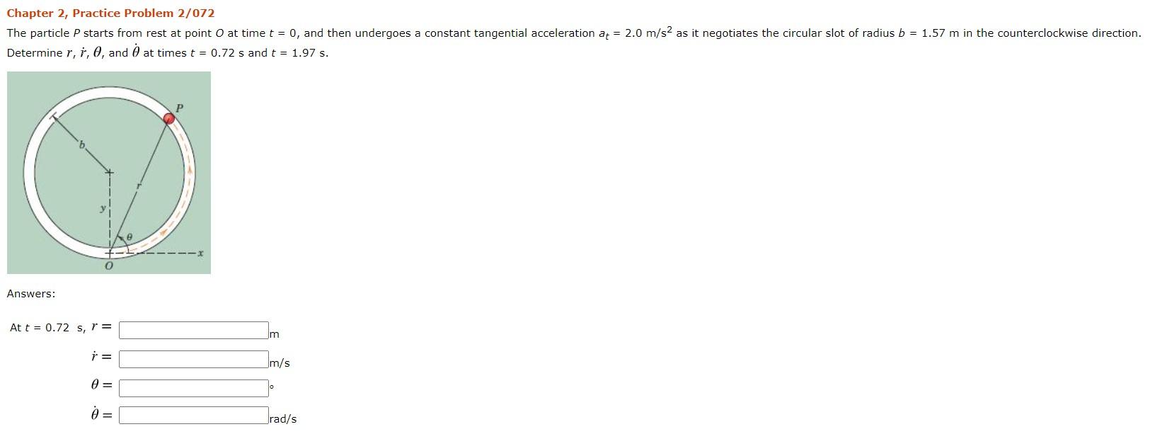 Solved Chapter 2, Practice Problem 2/072 The particle P | Chegg.com