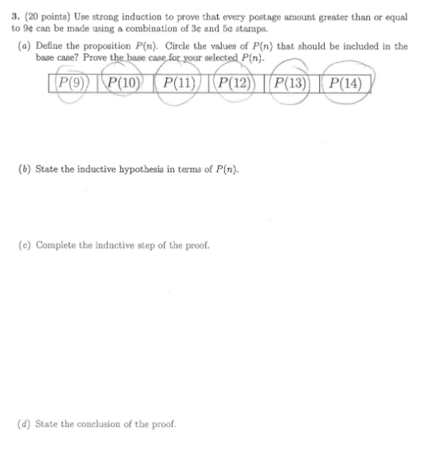 Solved (20 ﻿points) ﻿Use strong induction to prove that | Chegg.com