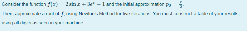 Solved Consider the function f(x)=2sinx+3ex−1 and the | Chegg.com