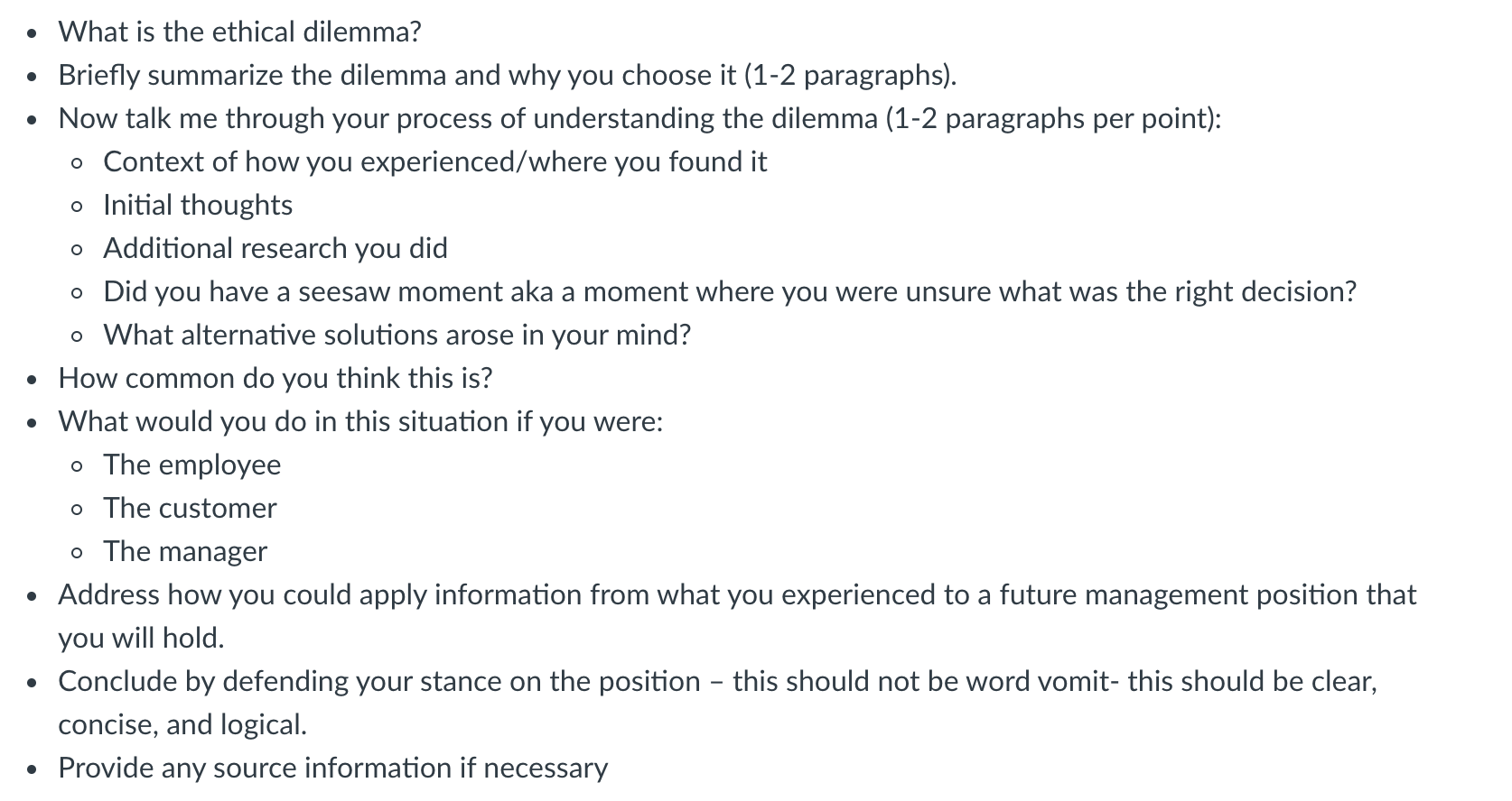 Solved • What is the ethical dilemma? • Briefly summarize | Chegg.com