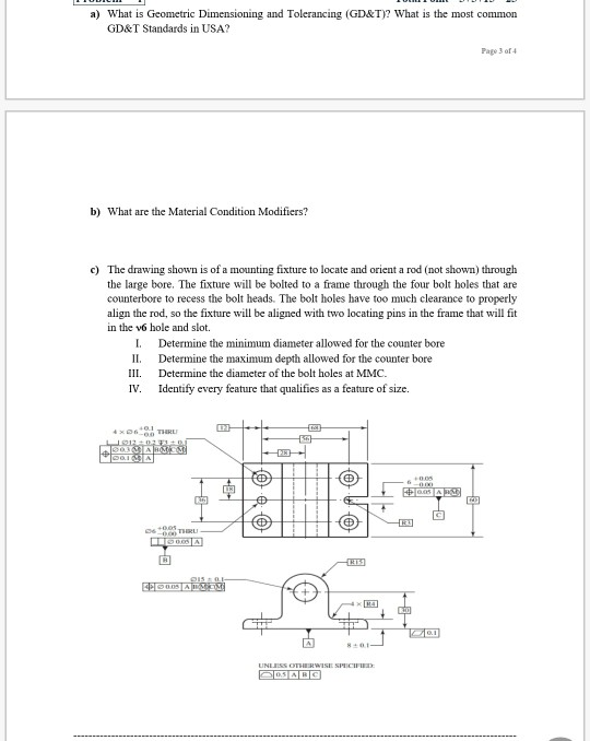 Solved a) What is Geometric Dimensioning and Tolerancing | Chegg.com