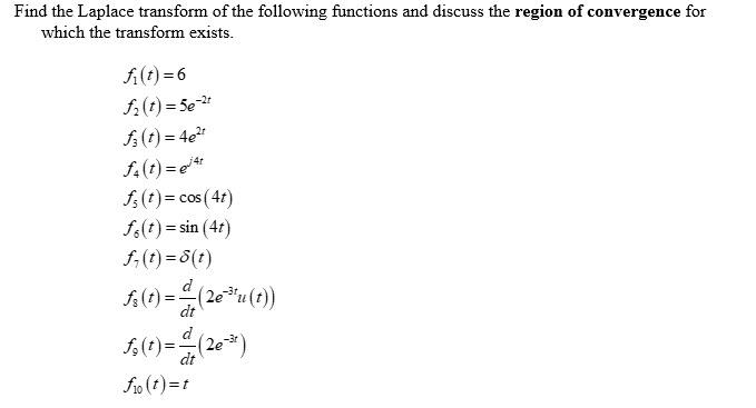 Solved Find the Laplace transform of the following functions | Chegg.com