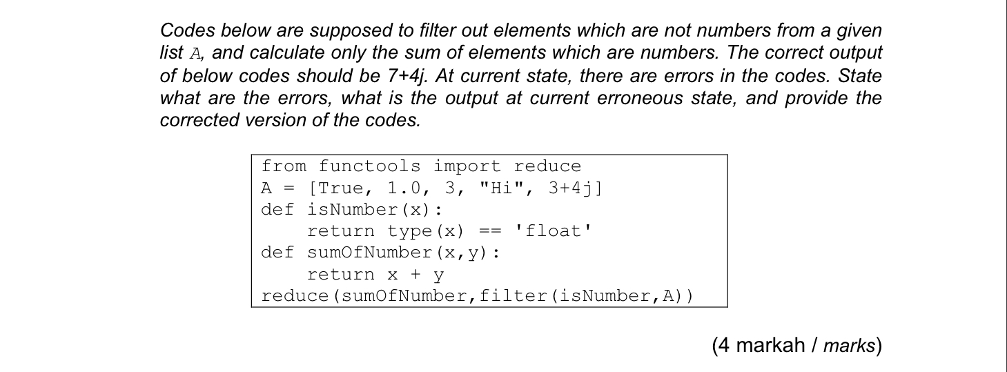 Solved Codes below are supposed to filter out elements which | Chegg.com