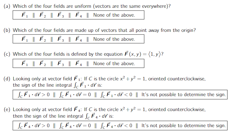 Solved ( 5 pts) The following questions refer to these four | Chegg.com