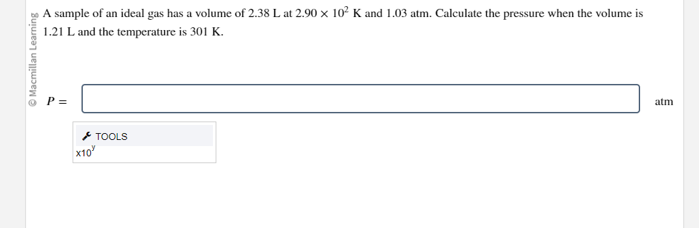 Solved A sample of an ideal gas has a volume of 2.38 L at | Chegg.com